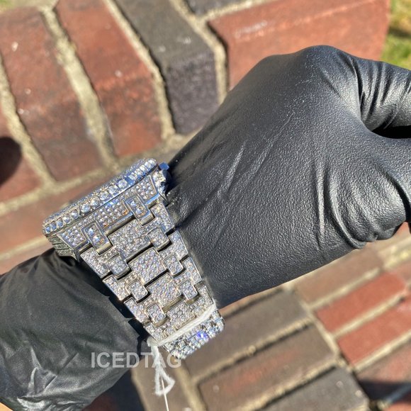 Accessories | Iced Bling Out Mens Luxury White Gold Plated Arabic Dial ...